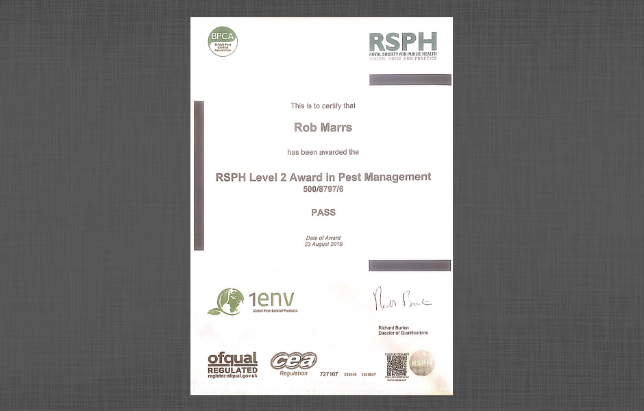 Certificate – CDP Environmental