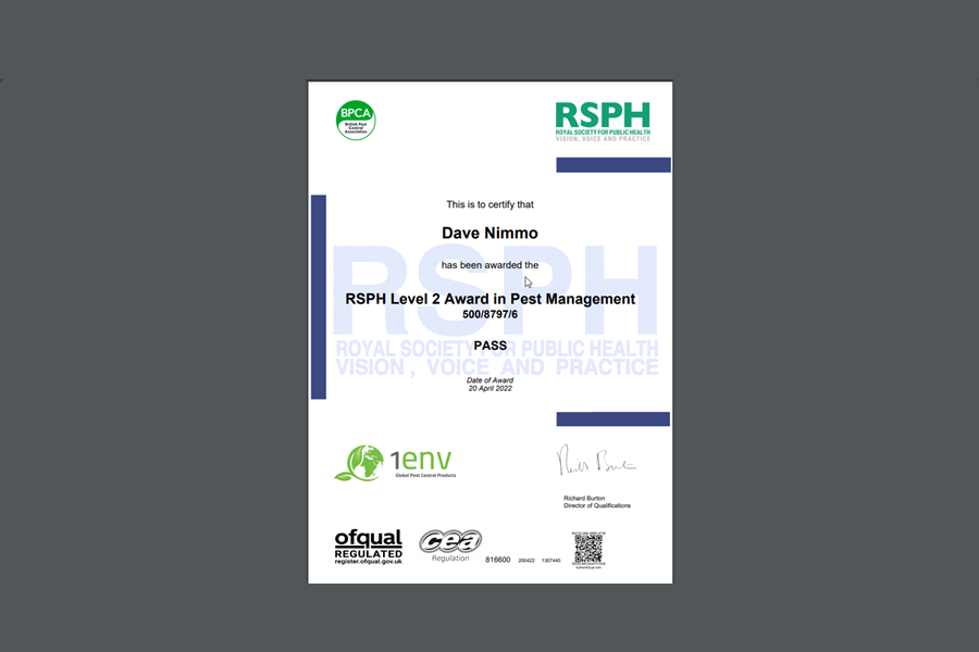 Certificate – CDP Environmental